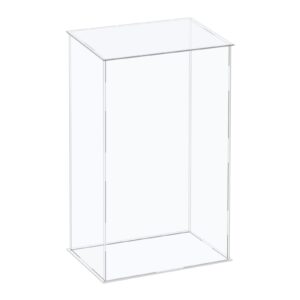 meccanixity acrylic display case plastic box cube storage box clear assemble showcase 4.3x4.3x12.2 inch for collectibles