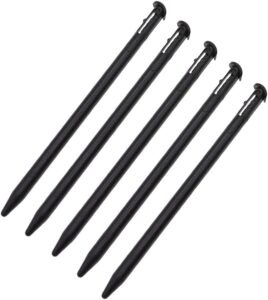 5 x plastic stylus touch screen pen replacement for nintendo new 3ds (black)