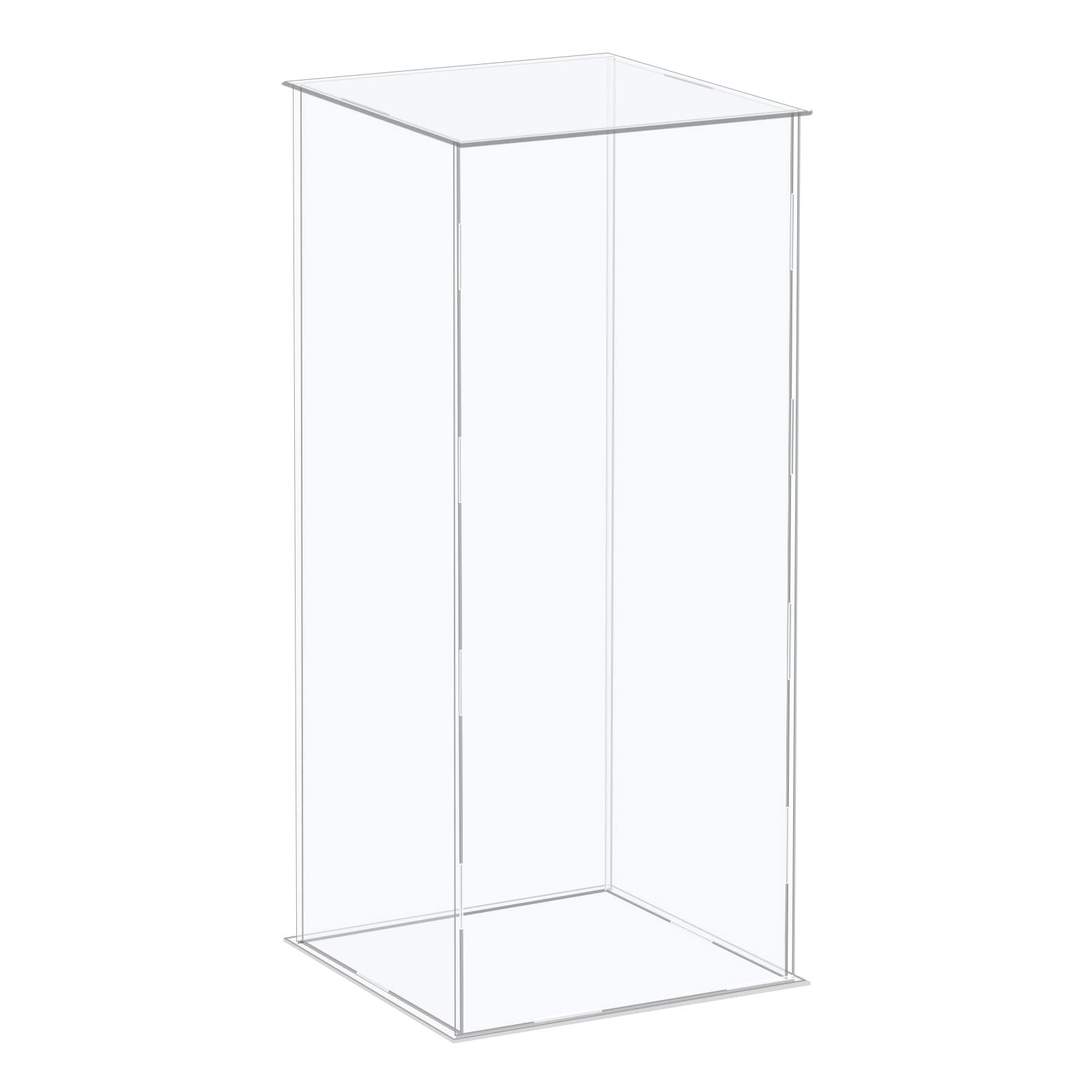 MECCANIXITY Acrylic Display Case Plastic Box Cube Storage Box Clear Assemble Showcase 8.3x6.3x16.1 Inch for Collectibles