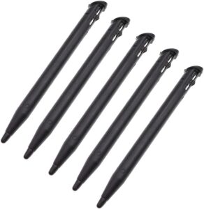 5 x plastic stylus touch screen pen replacement for nintendo new 2ds ll xl (black)