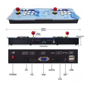 WYGAMING【20000+ Games in 1】 Pandora E-Sports Box Pro Arcade Games Console for Home,,Plug and Play HDMI Video Games Machine,4 Players,Search/Save/Hide/ Pause Games