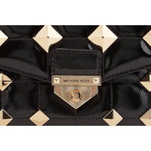 SoHo Small Studded Quilted Patent Leather Shoulder Bag