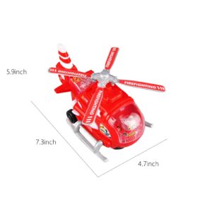 Helicopter Model Toy with Realistic Lights&Sounds Automatic Bump and Go Electric Flying Toy for Kids Small Model Toy Gift for Boys Girls (Red)