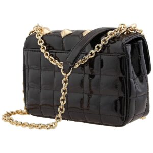 SoHo Small Studded Quilted Patent Leather Shoulder Bag