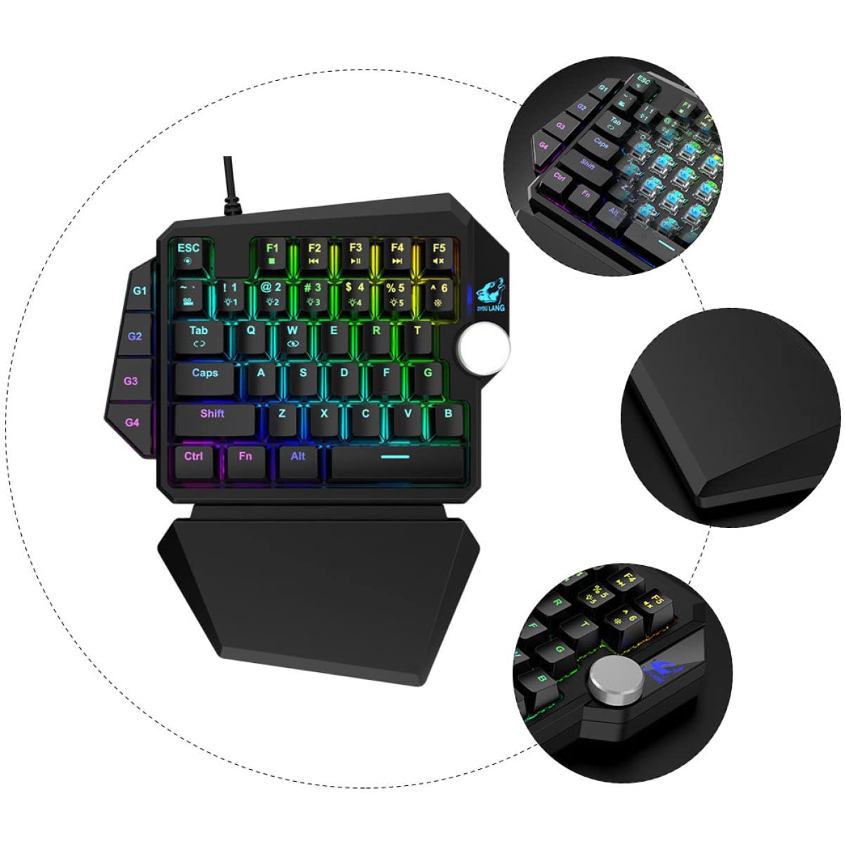 SOLUSTRE 2pcs gaming keyboard one LED keyboard right hand keyboard wired number pad for laptop 1 handed keyboard Electronic Keyboard mechanical keyboards Wired USB Keyboard abs Saders small