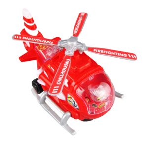 helicopter model toy with realistic lights&sounds automatic bump and go electric flying toy for kids small model toy gift for boys girls (red)