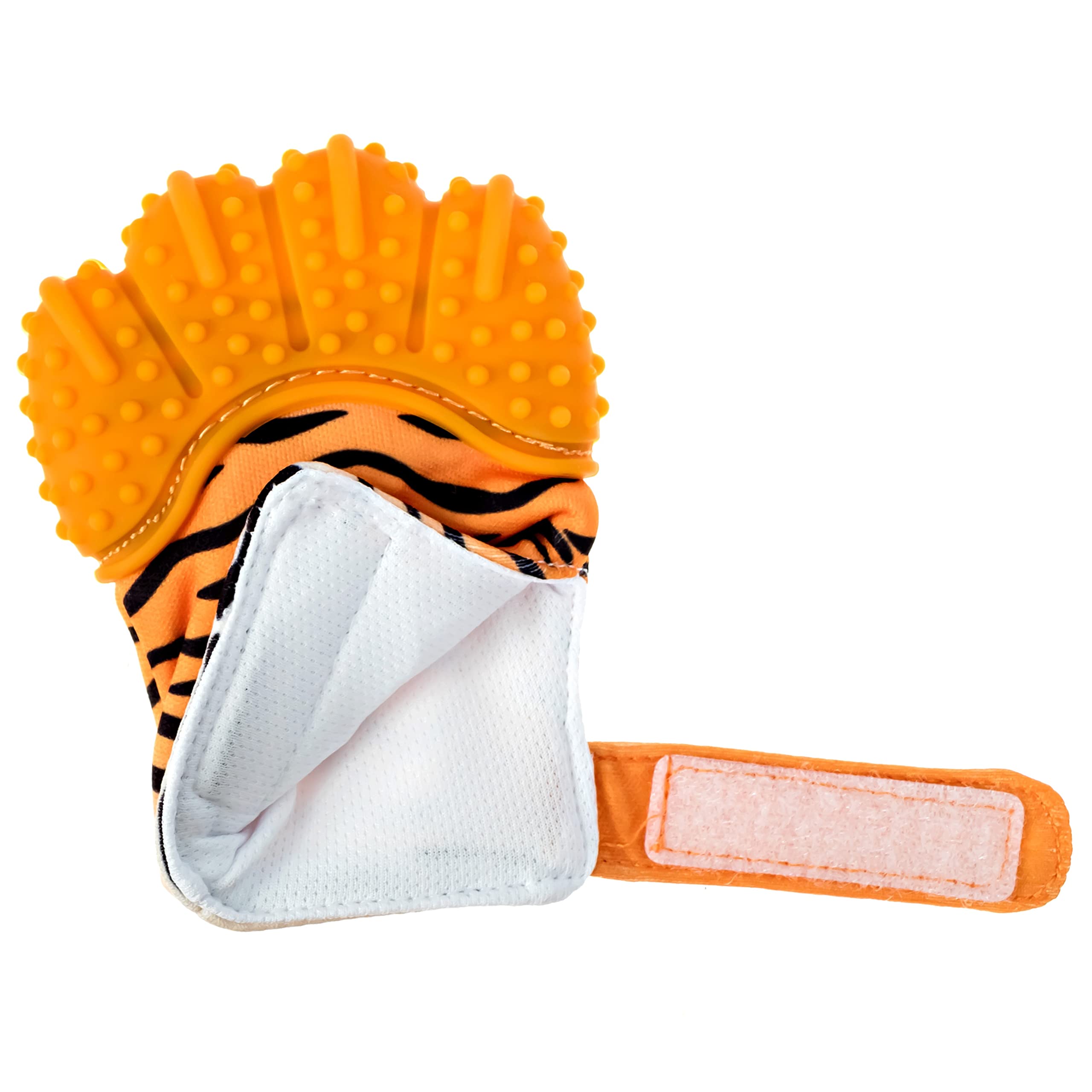 BABYNOMS ® Teething Mitten | Orange Tiger Teething Paw