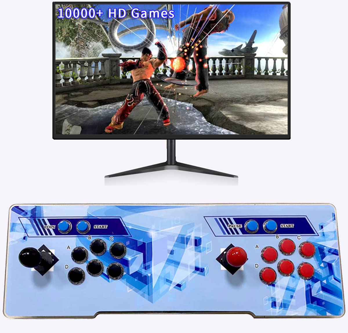 WYGAMING【20000+ Games in 1】 Pandora E-Sports Box Pro Arcade Games Console for Home,,Plug and Play HDMI Video Games Machine,4 Players,Search/Save/Hide/ Pause Games