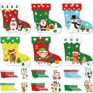 48 pcs christmas craft kits for kids christmas stockings christmas tree stockings ornaments kit make your own christmas craft diy stockings cutouts for holiday farmhouse decor handcraft supplies