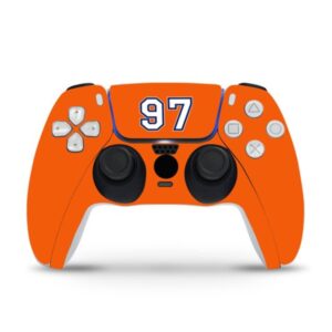 zoomhitskins compatible with ps5 controller skin, vinyl for durable & fit, canada hockey orange team, easy to use, bubble-free, precisely cut