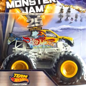 Hot Wheels Monster Jam 25 ~ Special Holiday Edition - Firestorm ~ Giant Wheels ~ Die-Cast Metal Body