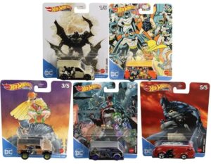 hot wheels 2022 premium pop culture dc batman comics dlb45-946p release complete set of 5 diecast vehicles