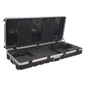 Sound Town Lightweight 61-Note Keyboard Case, ATA Flight Case with TSA Approved Locking Latches, Customizable Interior, Recessed Wheels (STKBC-61)