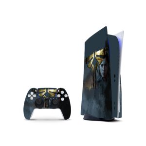 zoomhitskins compatible with ps5 digital version (no disk version) skin, gold game accessories, durable, bubble-free, precisely cut