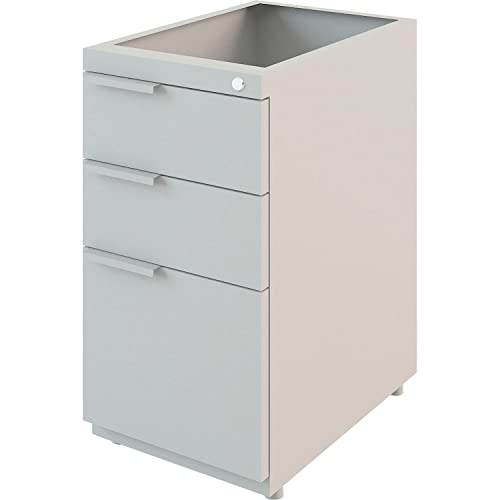 Interion Modular Partition 3 Drawer Pedestal, Gray