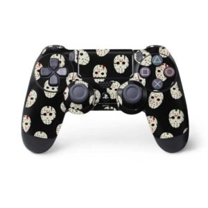 skinit decal gaming skin compatible with ps4 controller - officially licensed warner bros friday the 13th jason voorhees pattern design