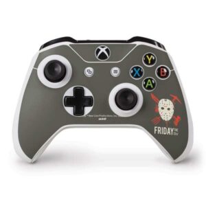 skinit decal gaming skin compatible with xbox one s controller - officially licensed warner bros jason voorhees mask design