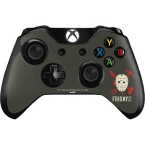 skinit decal gaming skin compatible with xbox one controller - officially licensed warner bros jason voorhees mask design