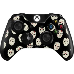 skinit decal gaming skin compatible with xbox one controller - officially licensed warner bros jason voorhees pattern design