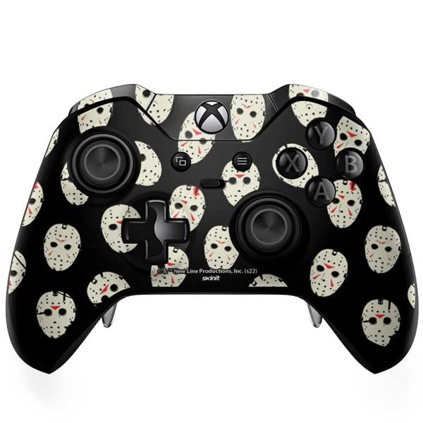 Skinit Decal Gaming Skin Compatible with Xbox One Elite Controller - Officially Licensed Warner Bros Jason Voorhees Pattern Design