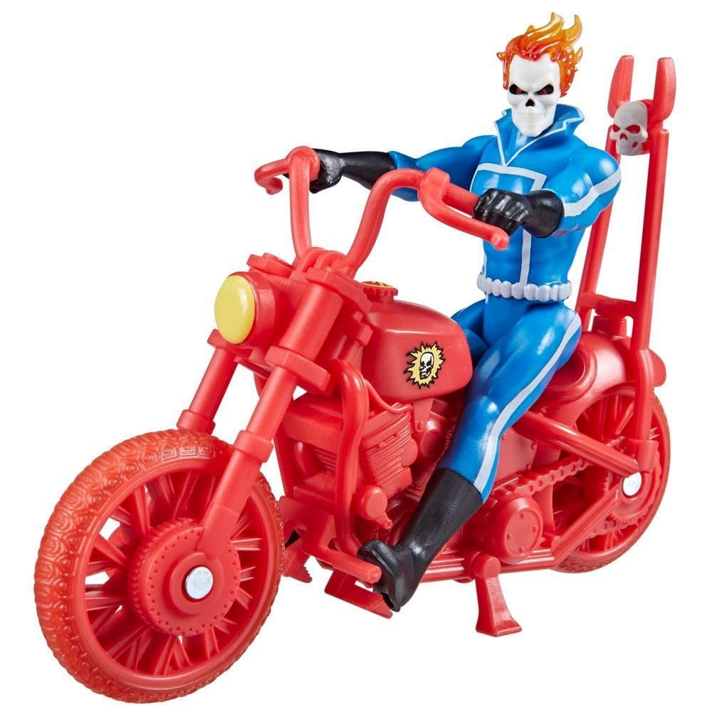 Marvel Legends Series Retro 375 Collection Ghost Rider 3.75-Inch Collectible Action Figures, Toys for Ages 4 and Up, Includes Vehicle