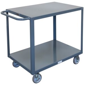 global industrial steel utility cart w/2 shelves, 1200 lb. capacity, 30"l x 18"w x 35"h