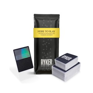 ryker | compatible with here to slay: 2 expansions bundle card sleeve kit | board game card sleeves | (clear) card sleeves top loaders for cards | standard american matte card sleeves