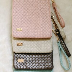 TRVL Design - Luxe Go-Go Wristlet - Woven Collection - Pink Sand