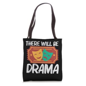 funny theater design for men women musical drama song lovers tote bag