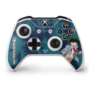 skinit decal gaming skin compatible with xbox one s controller - officially licensed crunchyroll izuku midoriya uniform design