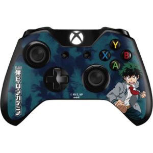 skinit decal gaming skin compatible with xbox one controller - officially licensed crunchyroll izuku midoriya uniform design