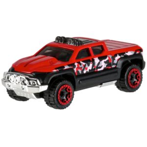 hot wheels camouflage truck series - dwf47 ~ red off-duty pick-up truck ~ 8/8