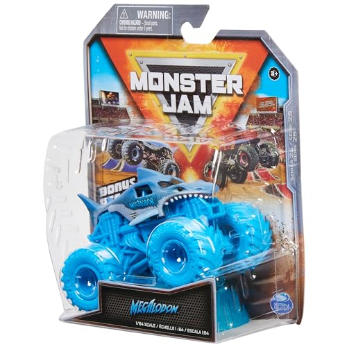 Monster Jam, Official Megalodon Monster Truck, Die-Cast Vehicle, 1:64 Scale, Kids Toys for Boys Ages 3 and up