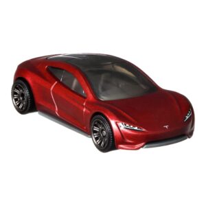 Matchbox Convoys Collectible Cars Die-cast Series - Inspired by Tesla Semi & Box Trailer and 2020 Roadster Gray, Red