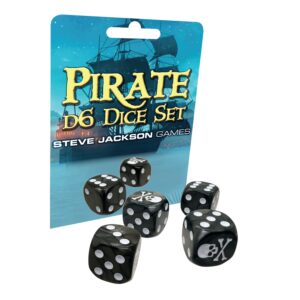 steve jackson games pirate d6 dice set, 19mm