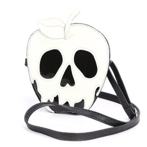 sleepyville critters: glow in the dark poison apple crossbody bag halloween bags for women