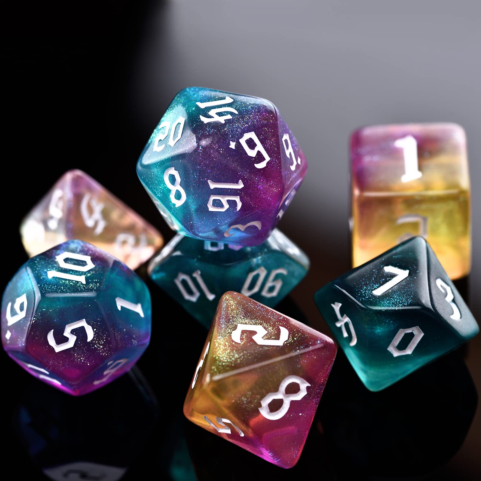 Amiven RPG Dice Sets 30 X 7-Die DND Polyhedral Dice (210pcs) with a Large Drawstring Bag for Dungeons and Dragons Tabletop Role Playing Games