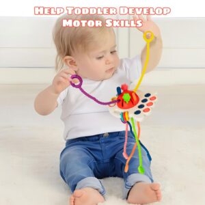 Xouduxpl Baby Toys, Montessori Toy for 6-12 12-18 Months Toddler Babies, Sensory Toy, Motor Skills & Pull String Activity for 1 2 3 4 5 6 Years Old Infant Boy Girl Easter Gifts