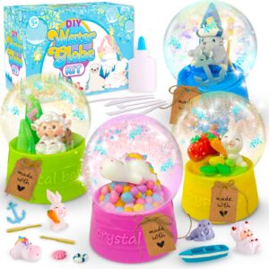 peertoys snow globe crafts for kids - activities gifts for teen girls ages 4-8 arts stem project games unicorn toddler diy toys & materials stuff with clays water globes