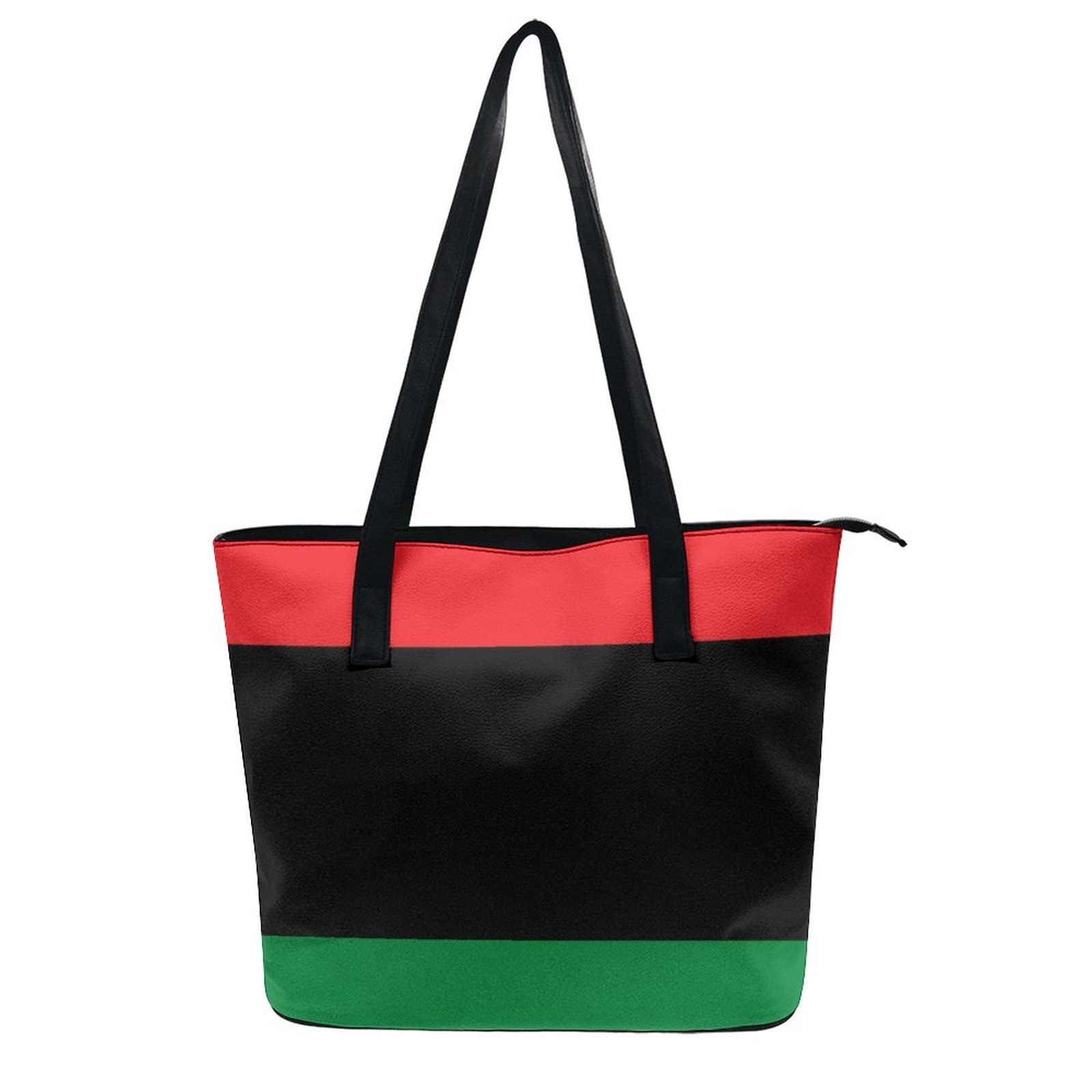 Women's Stylish Black Lives Matter Flag African American Flag Waterproof Tote Bag Casual Travel Shoulder Beach Bags Work Bag PU Leather Tote Handbags with Zipper