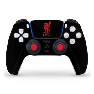 head case designs officially licensed liverpool football club liver bird red on black art vinyl faceplate sticker gaming skin decal cover compatible with sony playstation 5 ps5 dualsense controller