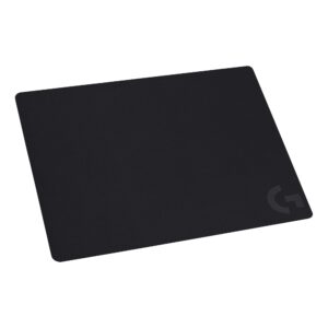 logitech g240 cloth gaming mouse pad, optimized for gaming sensors, moderate surface friction, non-slip mouse mat - black