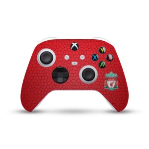 head case designs officially licensed liverpool football club crest red mosaic art vinyl sticker gaming skin decal cover compatible with xbox series x/s controller