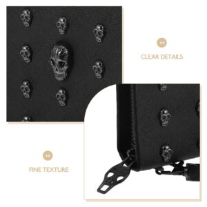 TENDYCOCO Stylish Wallet for Women - Gothic Skull Design with Zippered Pockets Wristlet for Organizing Cards, Cash, and More (Black)