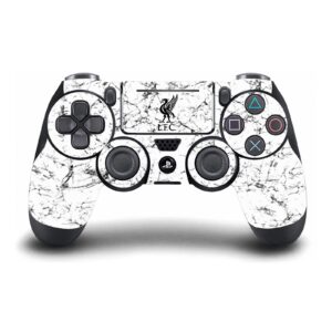 Head Case Designs Officially Licensed Liverpool Football Club Black Liver Bird Marble Art Vinyl Gaming Skin Decal Compatible with Sony PlayStation 4 PS4 Console and DualShock 4 Controller Bundle