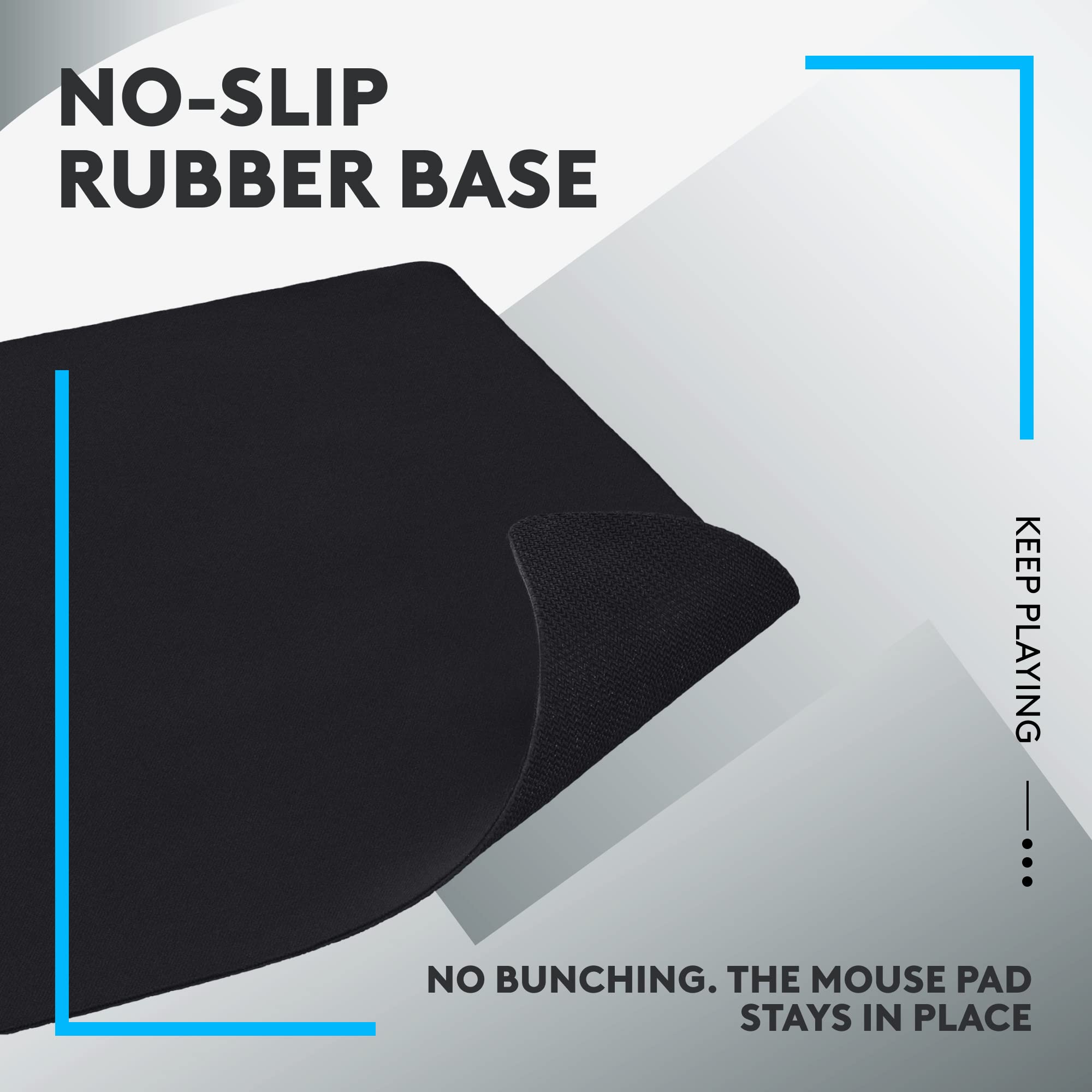 Logitech G240 Cloth Gaming Mouse Pad, Optimized for Gaming Sensors, Moderate Surface Friction, Non-Slip Mouse Mat - Black