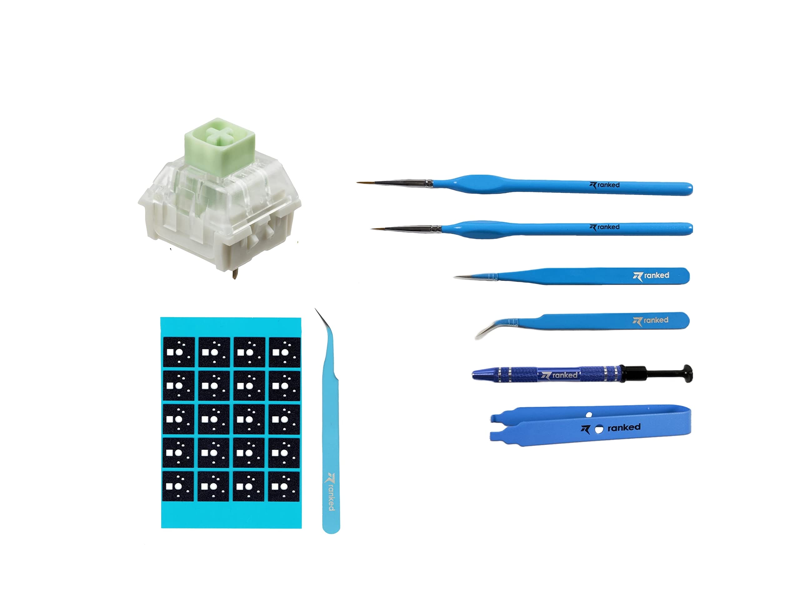 Ranked Kailh Box Jade x90 pcs + Eva Switch Pad + Lube Kit (Stem Puller, Brush, Tweezers, Switch Puller)