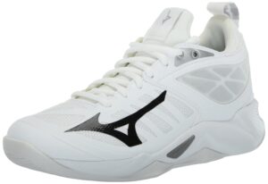 mizuno women's wave dimension volleyball shoe, white-black, 9.5