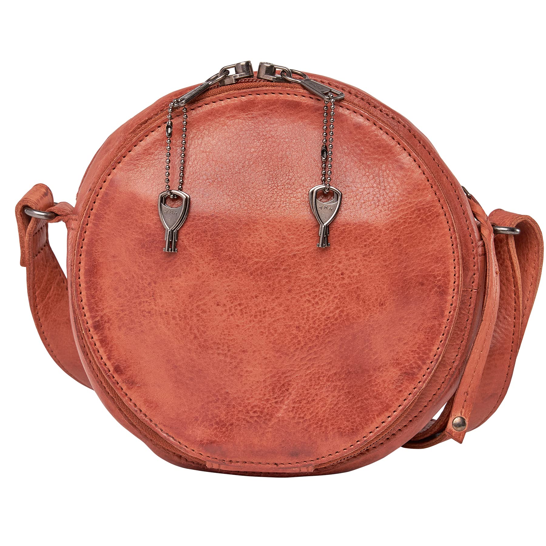 Locking Concealed Carry Mia Leather Crossbody Purse for Handgun with Universal Holster (Cognac)