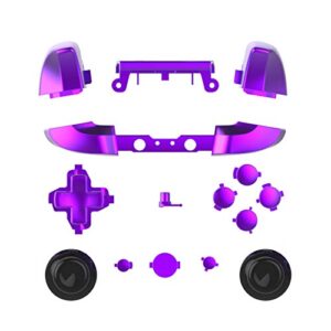 chrome color abxy dpad triggers full buttons set mod kits for xbox one slim / xbox one s controller with screwdriver (torx t6 t8) set (chrome purple)